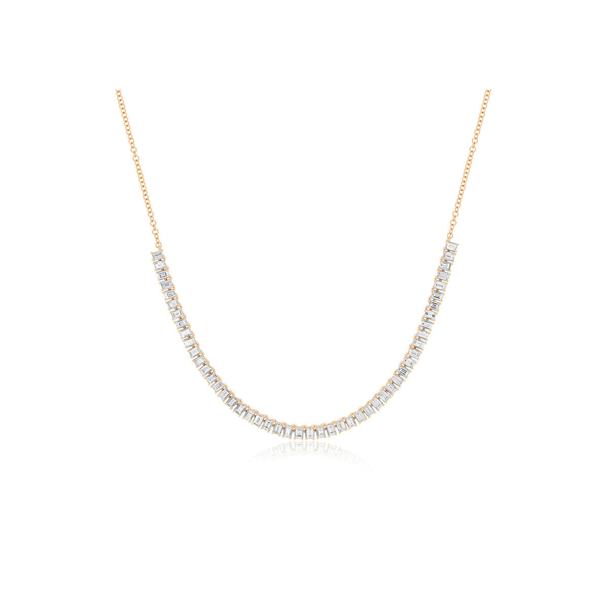 Prong Set Diamond Baguette Segment Necklace | 14k Gold | EF Collection ...