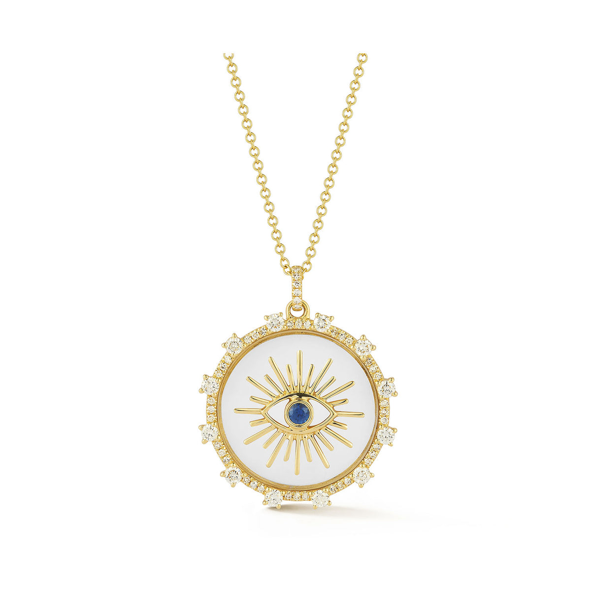 Floating Evil Eye Necklace | 14k Gold | EF Collection — EF Collection®