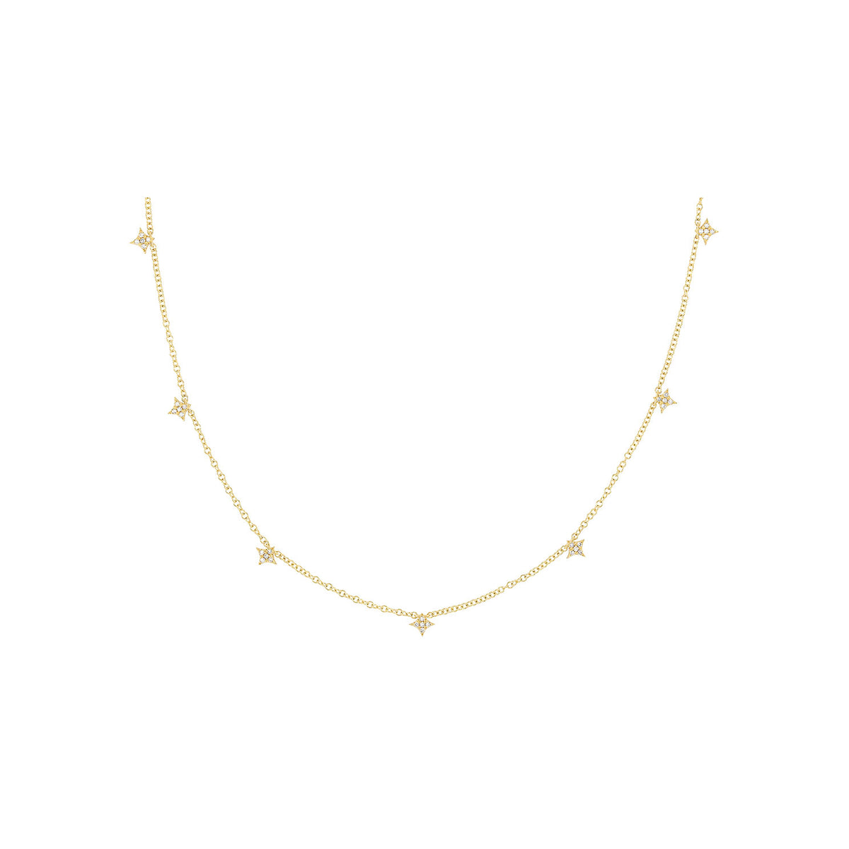 7 Diamond Sparkle Necklace | 14k Gold | EF Collection — EF Collection®