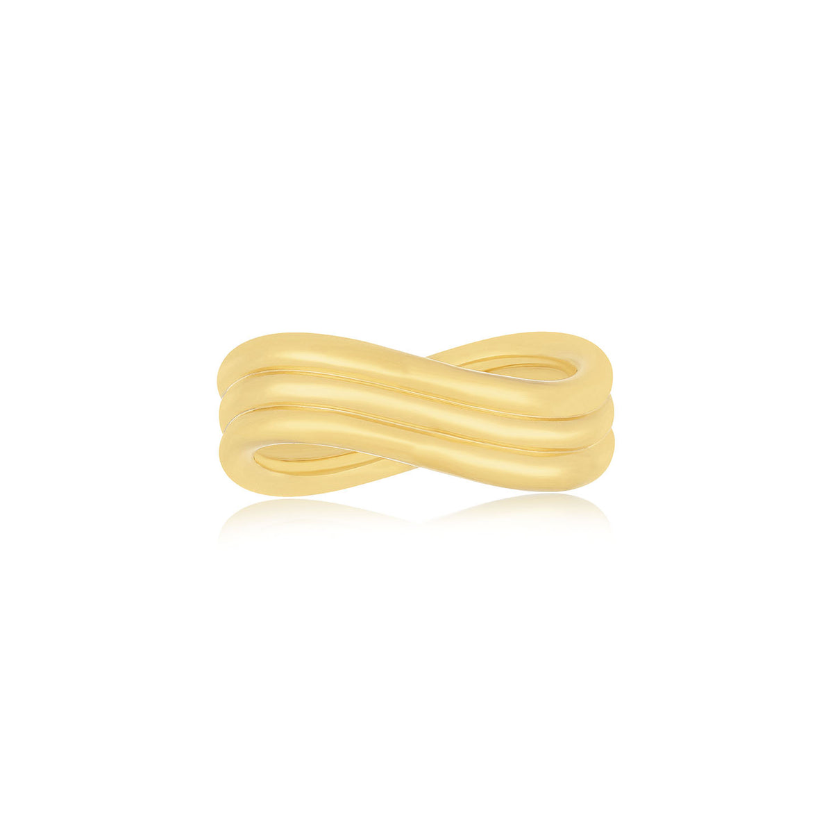 Gold Triple Wave Ring | 14k Gold | EF Collection — EF Collection®