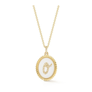 Floating Diamond Script Initial Necklace | 14k Gold | EF Collection ...