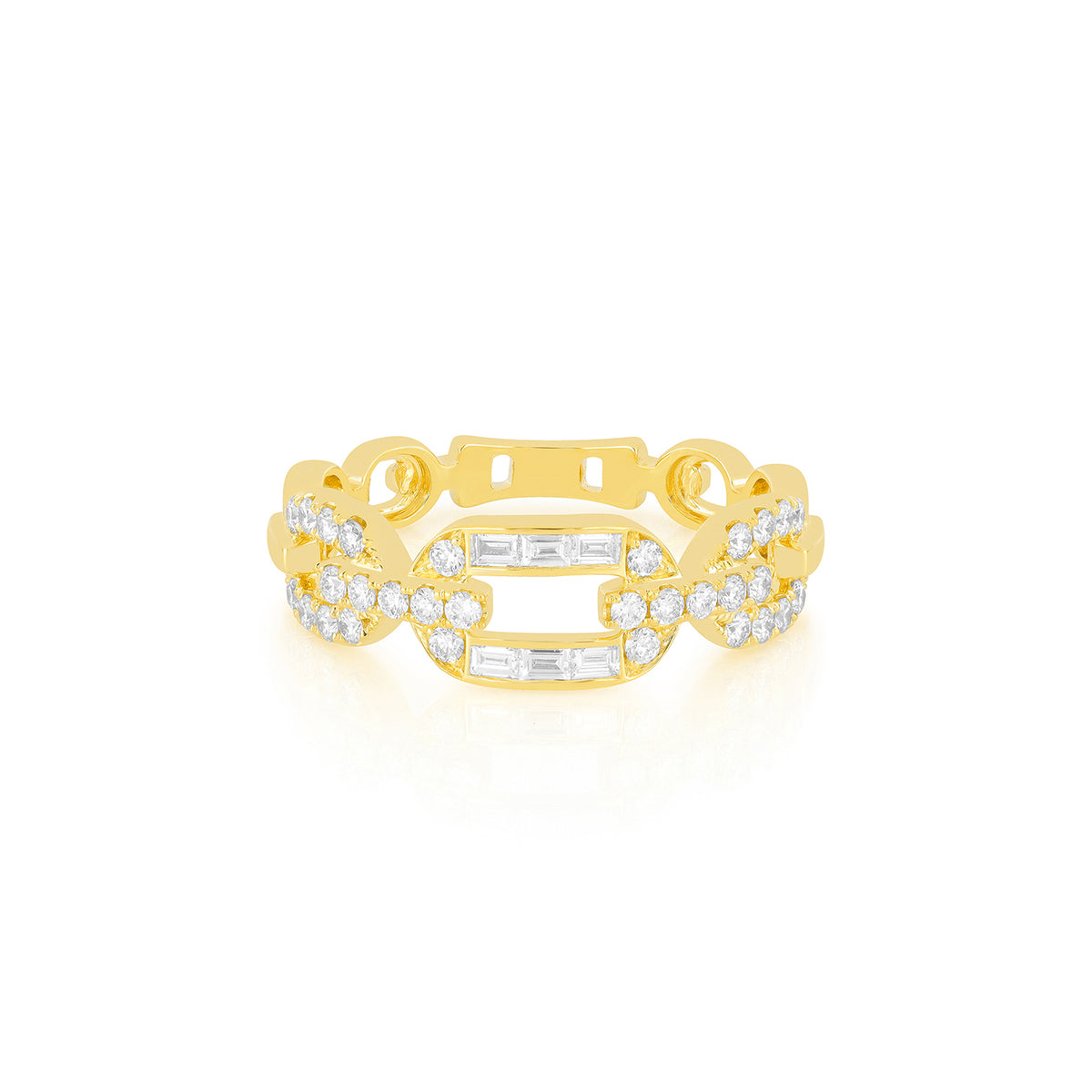Diamond Graduated Chain Ring | 14k Gold | EF Collection — EF Collection®