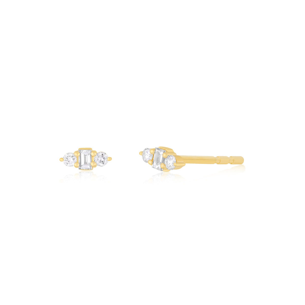 Diamond Mia Stud Earring | 14k Gold | EF Collection — EF Collection®