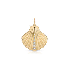 Jumbo Gold and Diamond Shell Charm | 14k Gold | EF Collection — EF ...