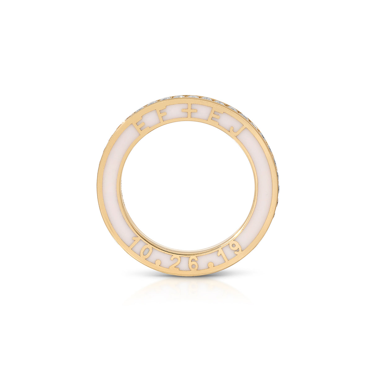 Diamond and Enamel Personalized Eternity Band | 14k Gold | EF ...