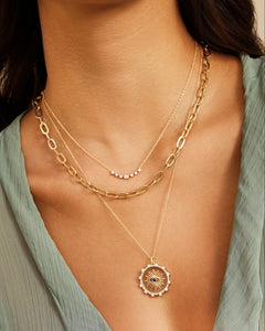 Floating Evil Eye Necklace | 14k Gold | EF Collection — EF Collection®