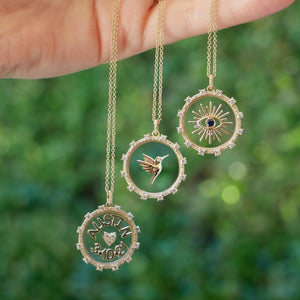 Floating Evil Eye Necklace | 14k Gold | EF Collection — EF Collection®