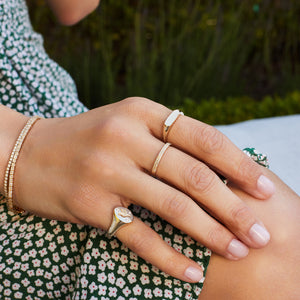 Double Diamond Eternity Band Ring — EF Collection®