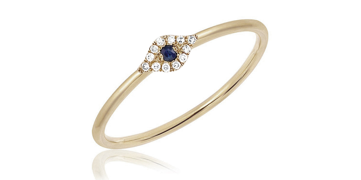 Diamond Mini Evil Eye Ring — EF Collection®
