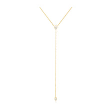 Full Cut Diamond Teardrop Lariat Necklace | 14k Gold | EF Collection ...
