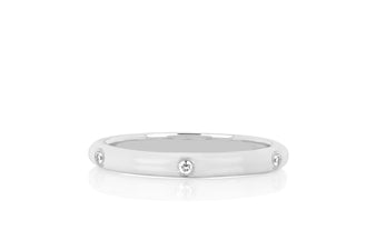 3 Diamond & White Enamel Stack Ring — EF Collection®